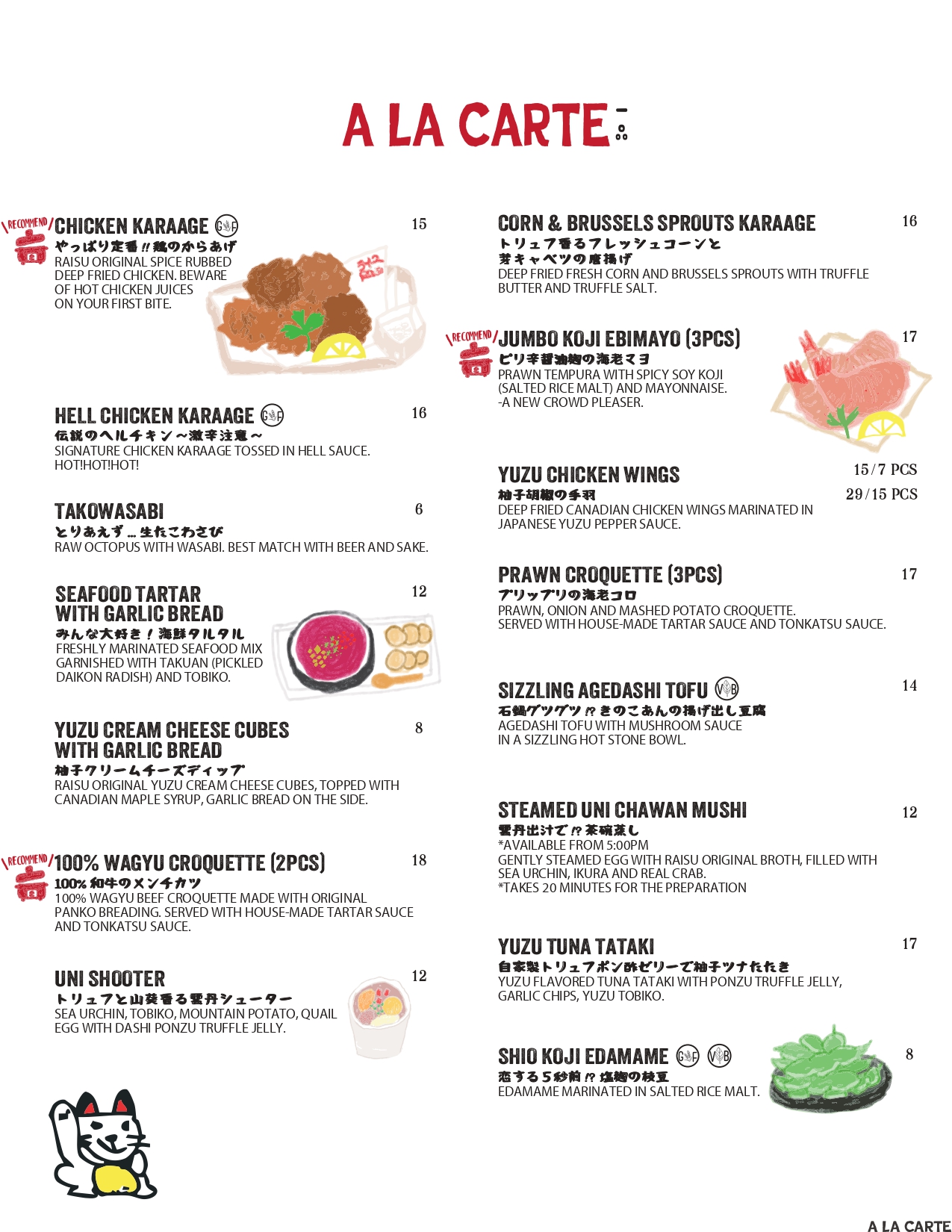 Food menu - Raisu